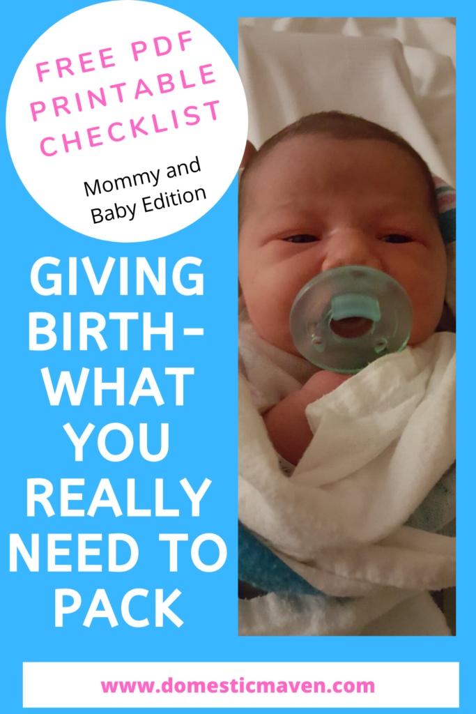 Checklist for giving birth at the Hospital - The Withers Co